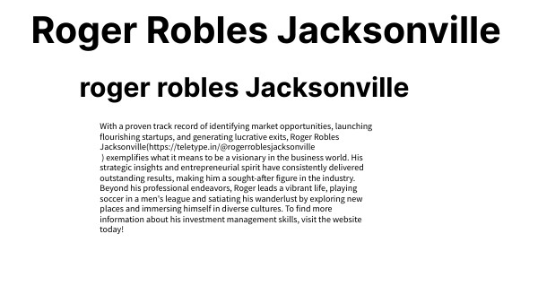 Roger Robles Jacksonville