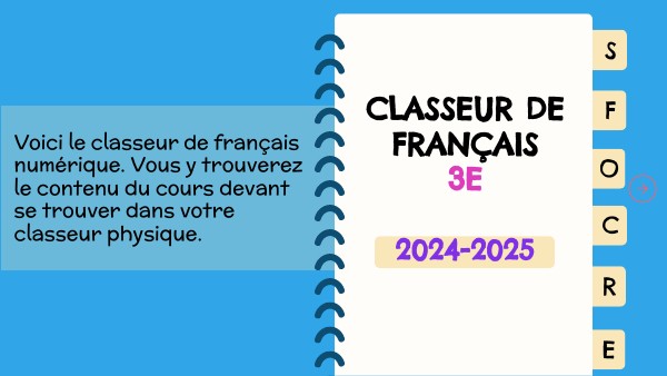 classeur 3e 2024-2025 | Genially