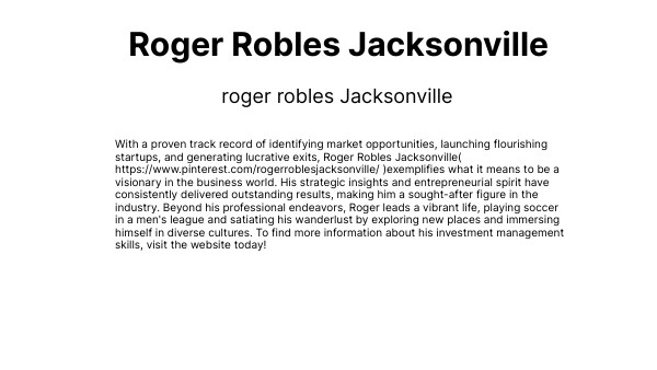 Roger Robles Jacksonville