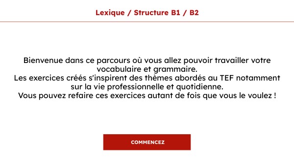 Lexique / Structure B1/B2