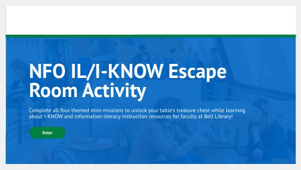 NFO IL/I-KNOW Escape Room | Genially