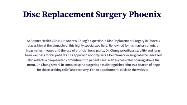 Disc Replacement Surgery Phoenix