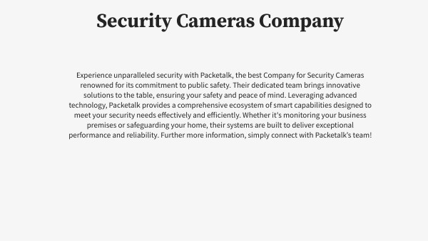 Security Cameras Company