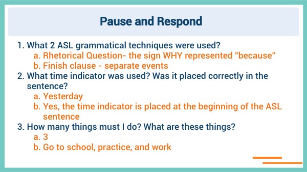 Answer Pause and respond1