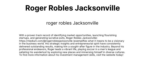 Roger Robles Jacksonville