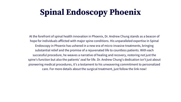 Spinal Endoscopy Phoenix | Genially