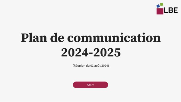 Plan de communication 2024-2025 | Genially
