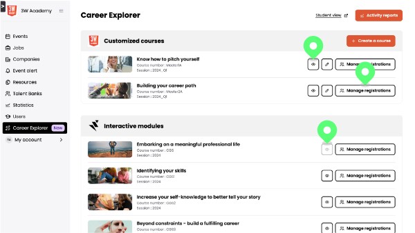 Career Explorer_manage registrations