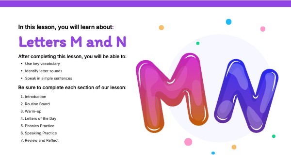 Letters M and N
