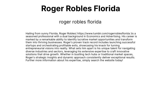 Roger Robles Florida
