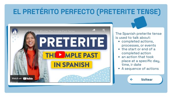 El pretérito perfecto (Preterite tense) | Genially