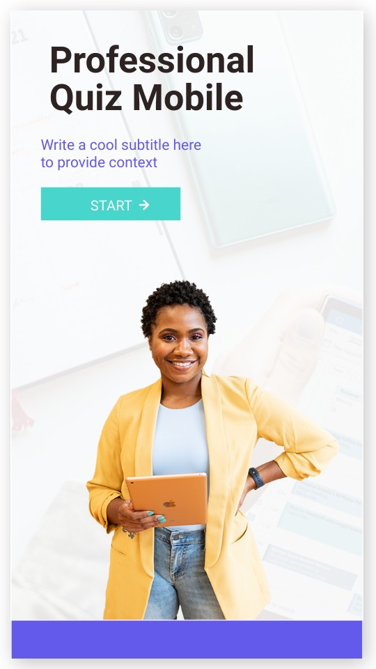 Quiz test professionnel mobile