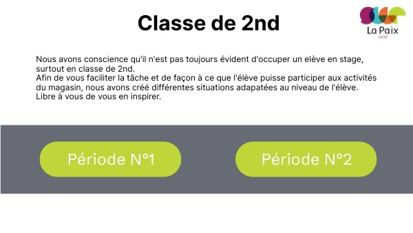 Stage - Classe de 2nd