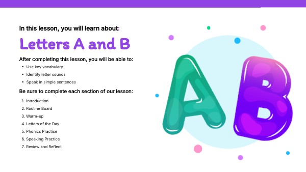 Letters A and B