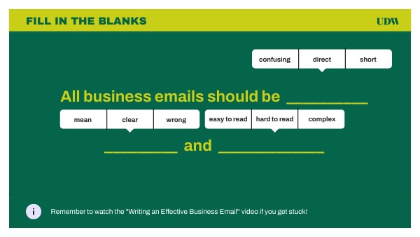 Email Activity: Fill in the Blank!