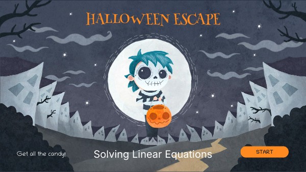 Halloween Escape by Solving Linear Equations | Genially