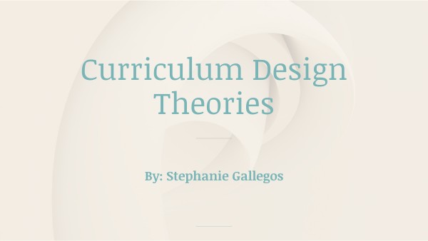 Curriculum Design Theories