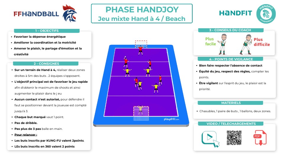 HandJoy Jeu mixte Hand à 4 /Beach