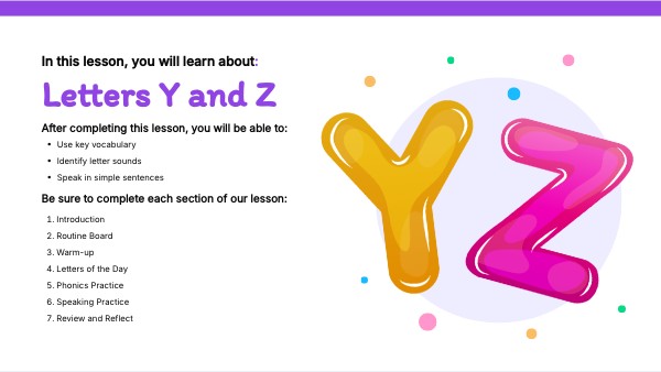 Letters Y and Z | Genially