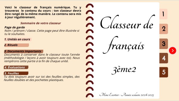 Classeur 3e2 2024-2025 | Genially