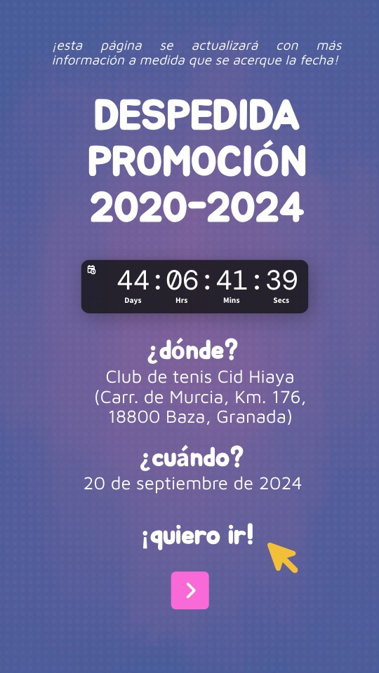 Despedida promoción 2020-2024 | Genially