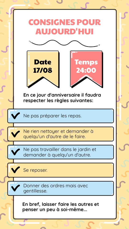 Consignes pour aujourd'hui | Genially