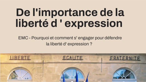 de l'importance de la liberté d expression