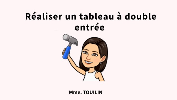 Réaliser un tableau à double entrée