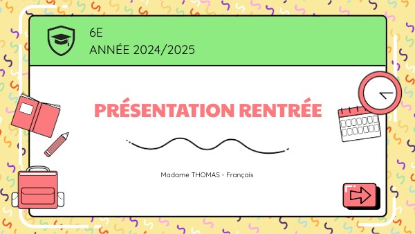 Présentation rentrée 6e | Genially