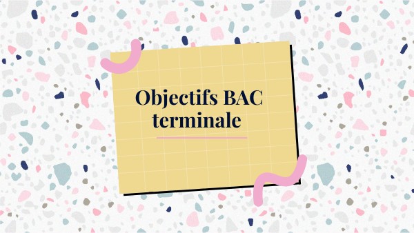 Objectifs BAC Terminale
