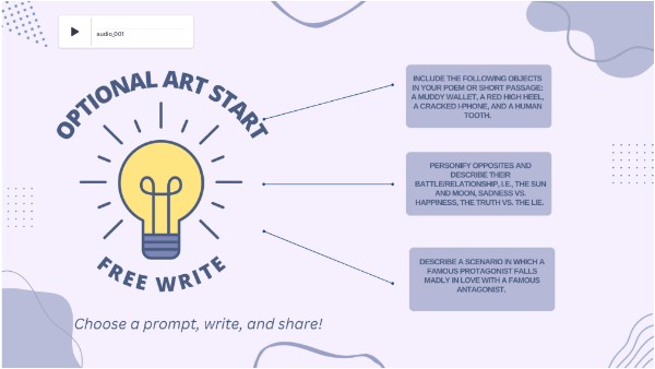 Optional Art Start- Creative Free Write