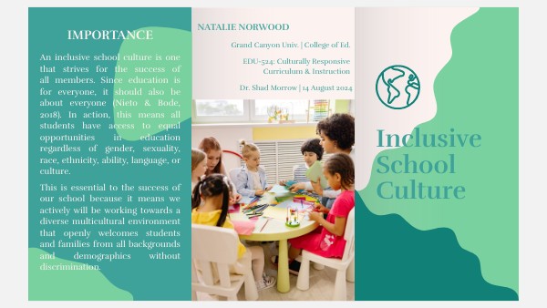 Inclusive School Culture Brochure | Genially