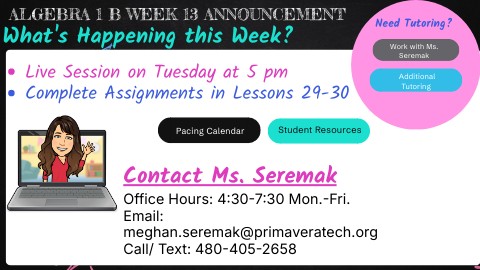 Algebra 1b wk 13 | Genially