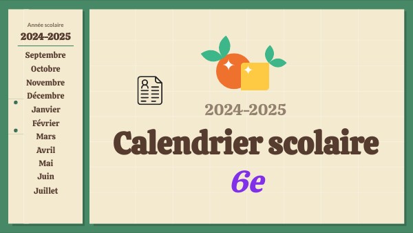 Calendrier scolaire 2024-25 | Genially