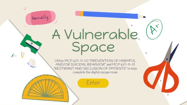 A Vulnerable Space: High-Risk Patient Escape Room | Genially