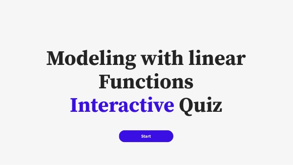 Modeling with Linear Functions Learning Activity | Genially