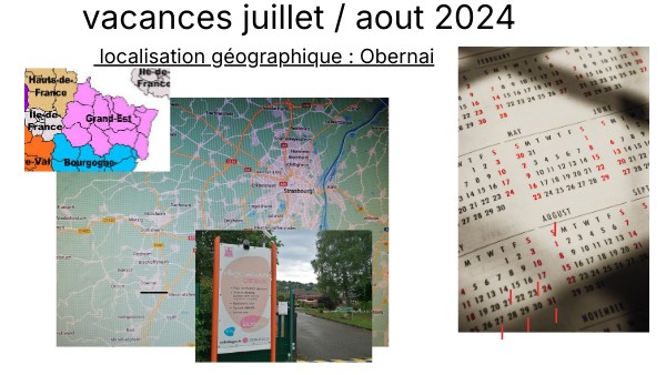 vacance à Obernai du 27 juillet au 3 aout 2024 | Genially