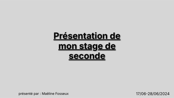 Stage de seconde