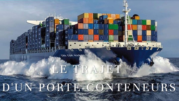 Le trajet d'un porte-conteneurs | Genially