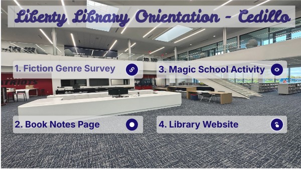 Cedillo Library Orientation | Genially