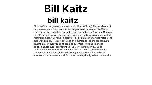 Bill Kaitz | Genially