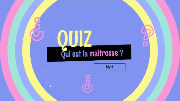 Quiz présentation maîtresse | Genially
