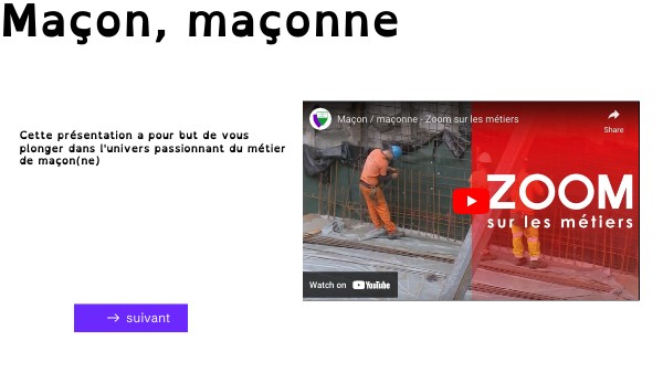 fiche métier maçon | Genially