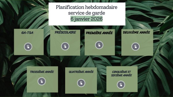 Planification service de garde | Genially