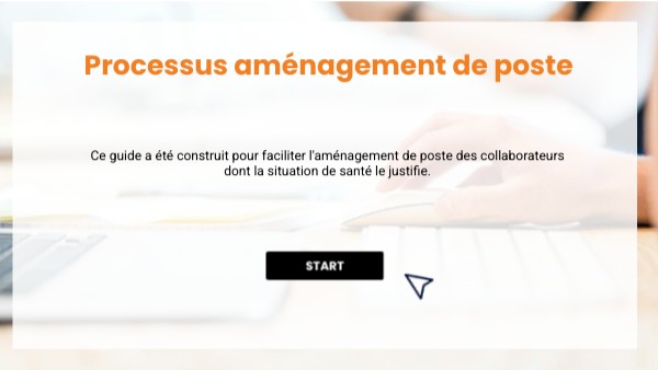 Processus aménagement de poste V2 | Genially