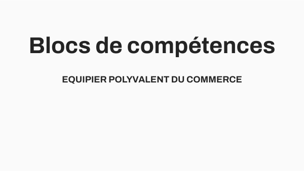 Blocs de compétences EPC