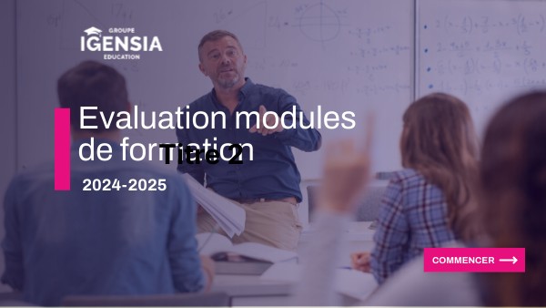 Evaluation modules de formation