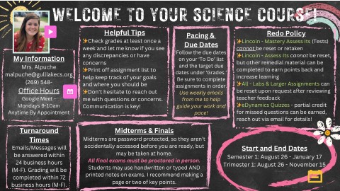 Mrs. Alpuche's Science Welcome Letter
