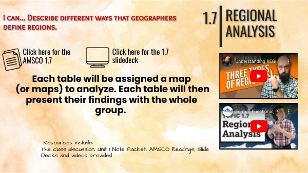 1.7 Regional Analysis Activities | Genially