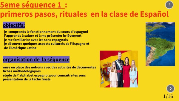 2024/2025 5eme séquence 1 : primeros pasos | Genially